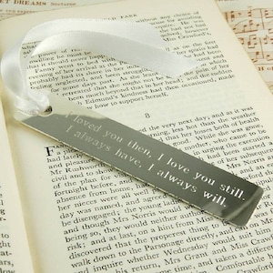 Personalised Bookmark, Engraved Metal Bookmark, Silver Bookmark ...