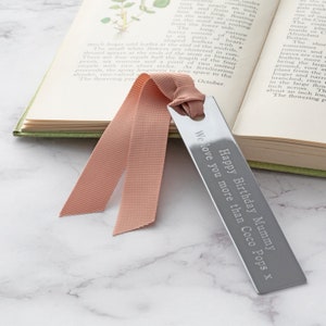 Personalised Bookmark, Engraved Metal Bookmark, Silver Bookmark ...