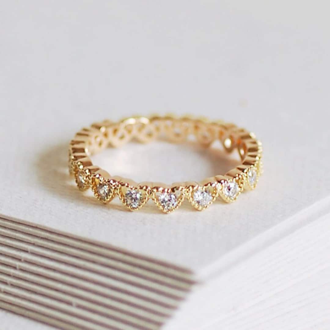 Dainty Gold Hearts Ring, Love Hearts Ring, Perfect Stacking Ring ...