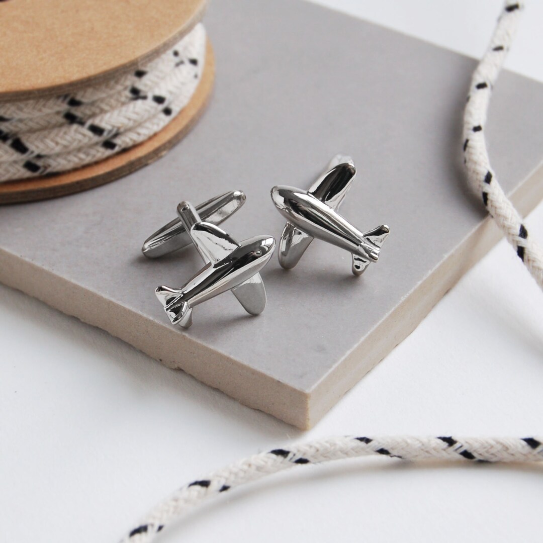Aeroplane Cufflinks, Silver Plane Cufflinks, Pilot Cufflinks, Jumbo Jet ...