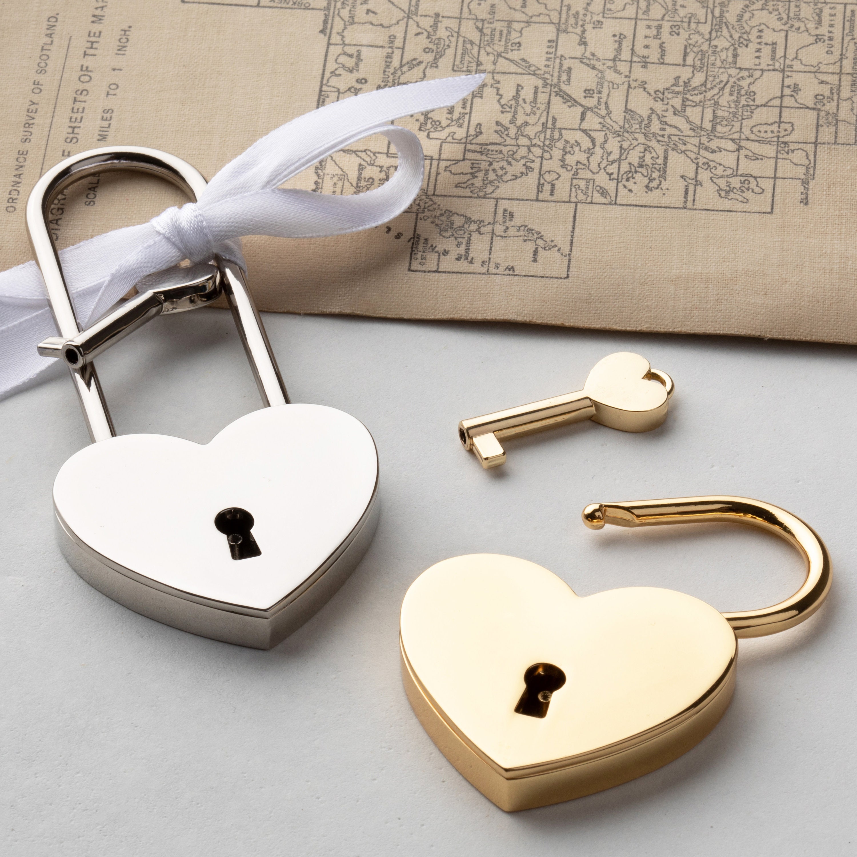 Personalised Heart Padlock, Engraved Love Lock, Gold Paris Padlock ...