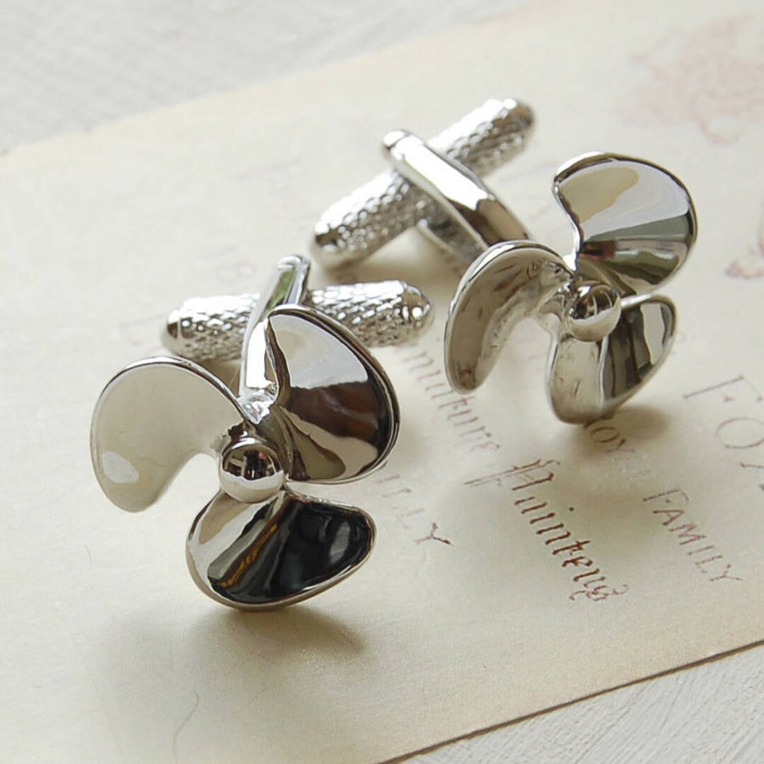 Propeller Cufflinks, Silver Propeller Cufflinks, Nautical Themed Cufflinks, Boating Cufflinks ...