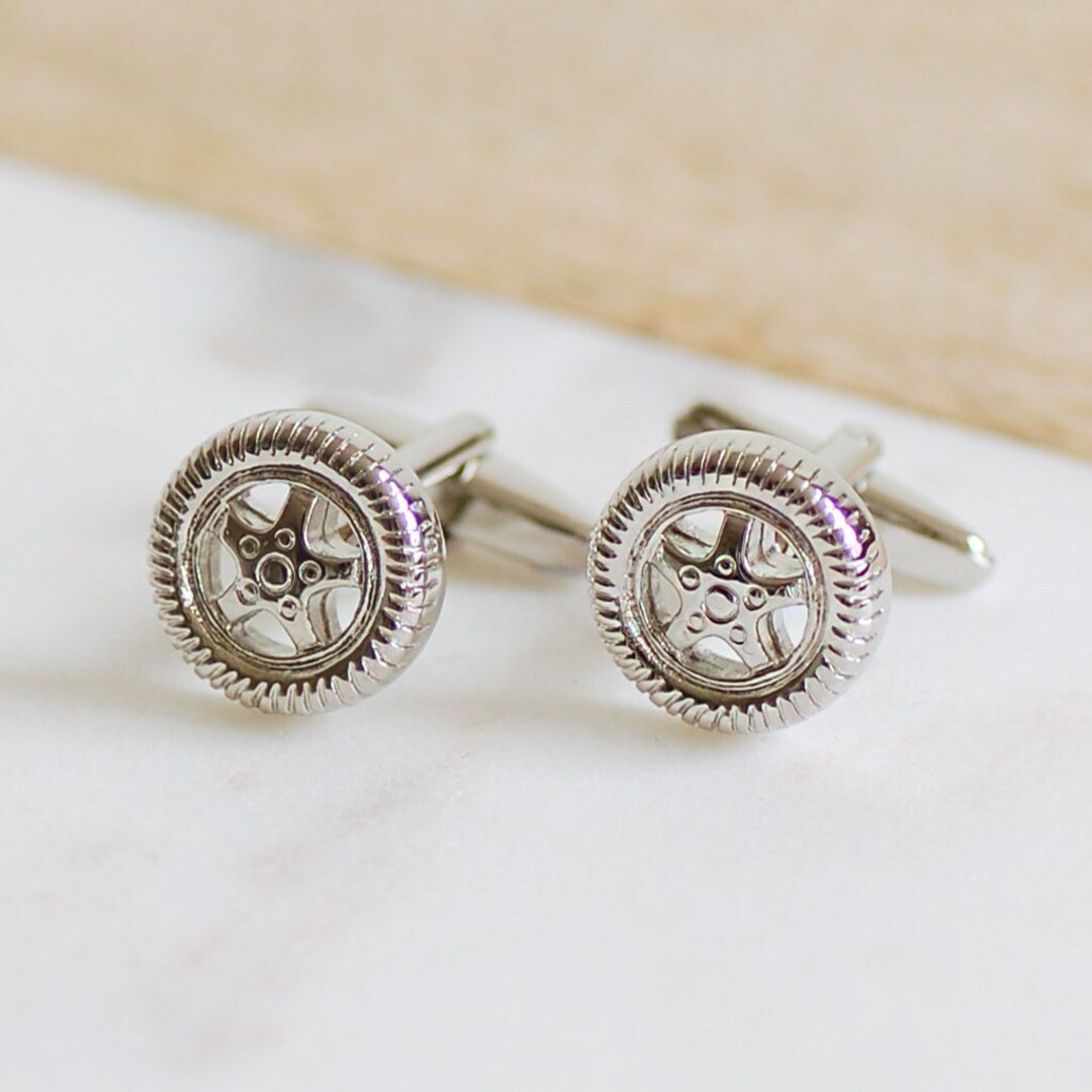 Car Tyre Cufflinks, Silver Car Wheel Cufflinks, Racing Car Cufflinks ...