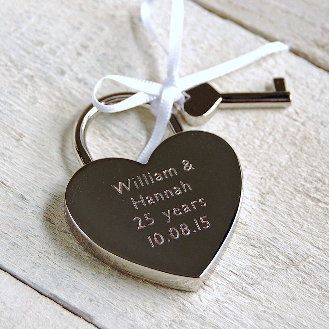 Engraved Heart Padlock, Personalised Padlock, Engraved Love Lock ...