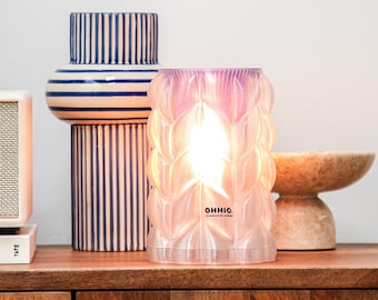 Super Chunky Knit Lamp Transparent Vibes, Pink Bedside, Table, Desk ...