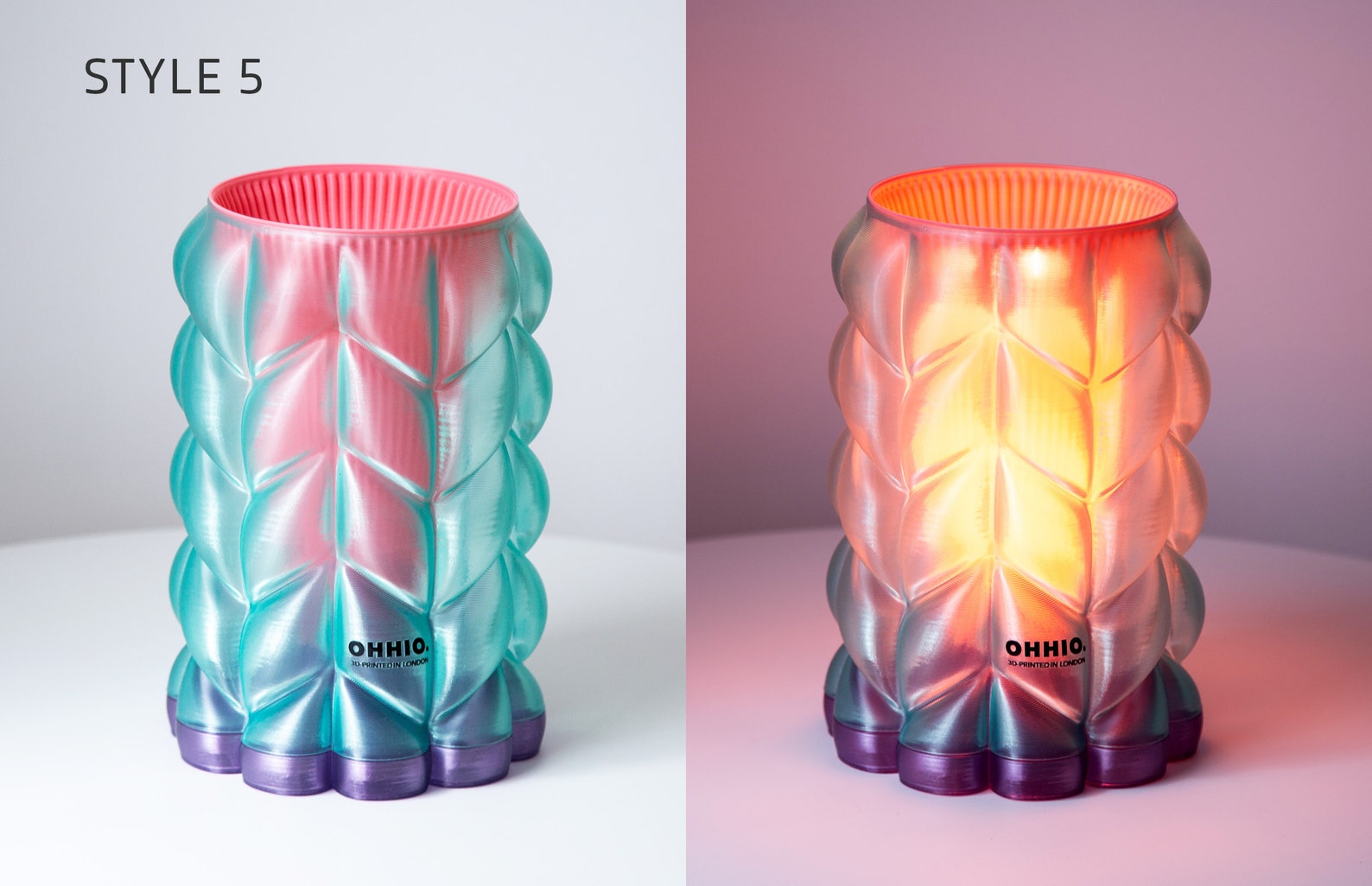 Super Chunky Knit Lamp - Green and Pink Vibes - Modern Bedside, Table ...