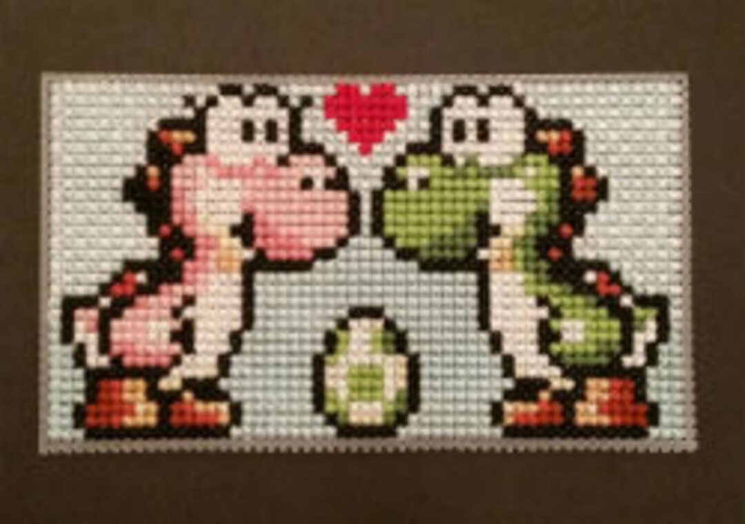 Yoshi in Love Cross Stitch Pattern - Etsy
