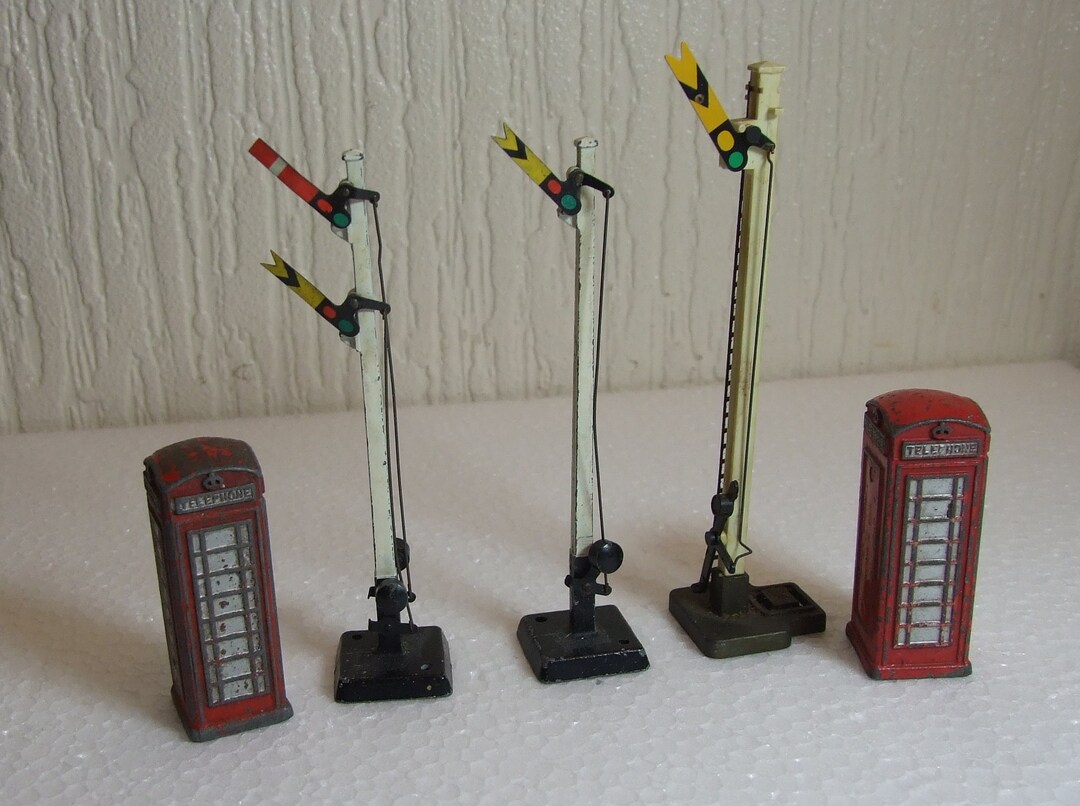 3 Vintage Hornby Meccano Signals OO Scale Model Train Railway ...