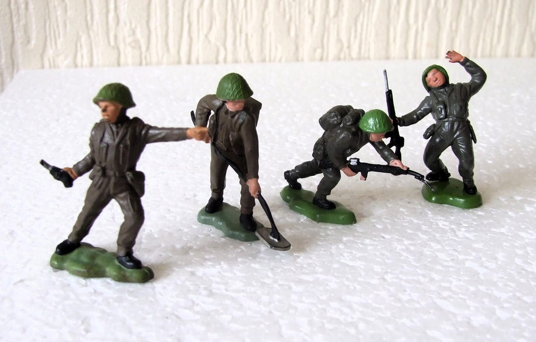 4 X Britains Herald British Army Soldiers WW2 Plastic Hong Kong 54mm - Etsy