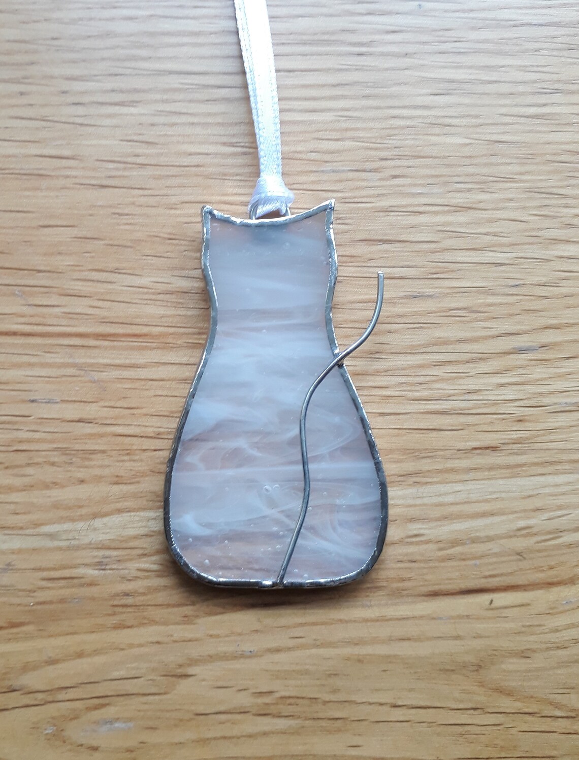 Small Stained Glass Wispy White Cat Suncatcher Cat Lover - Etsy