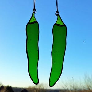 Stained Glass GREEN Chilli Pepper Suncatcher, Green Glass, Chilli Lover ...