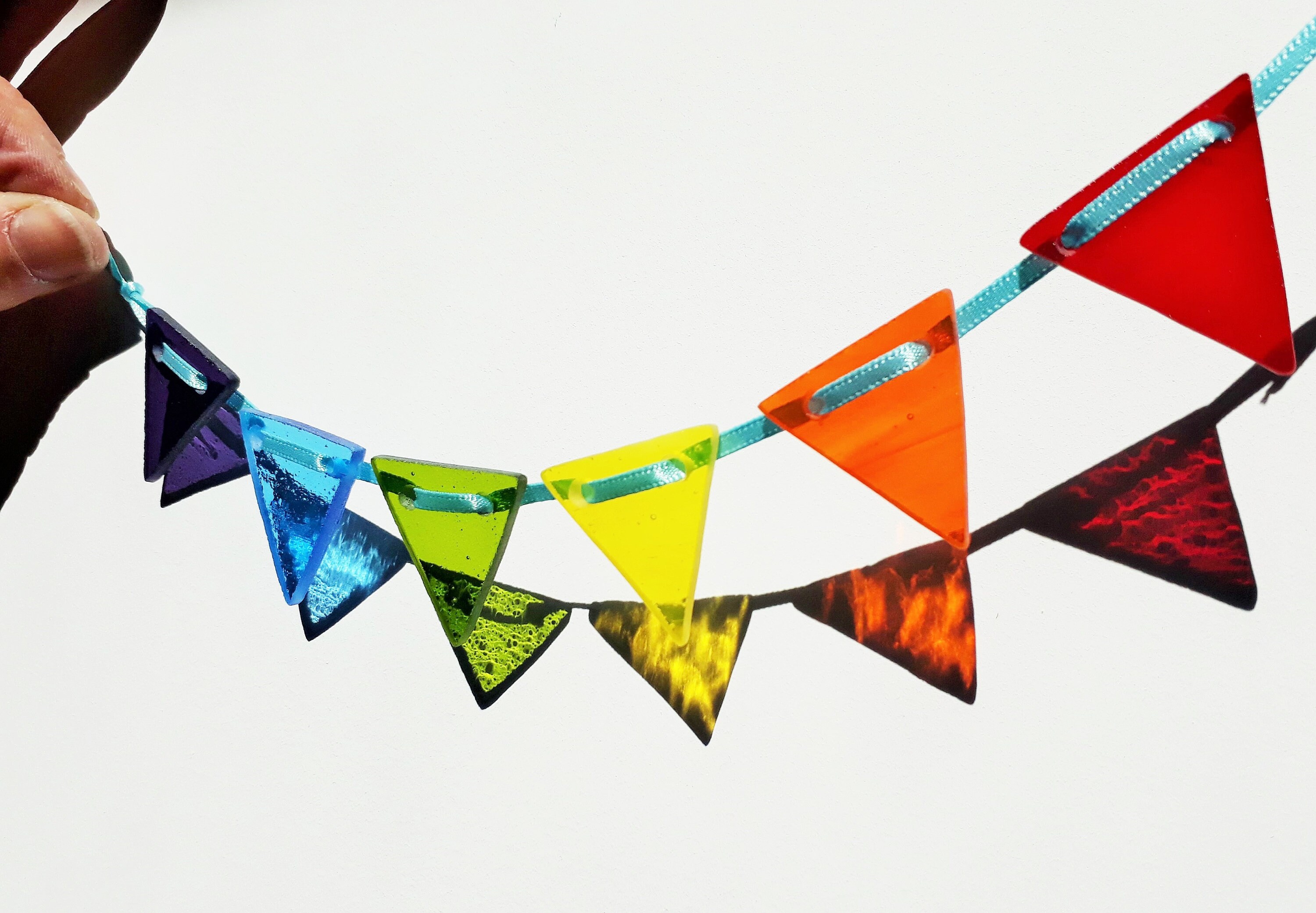 MINI Stained Glass Rainbow Bunting, Tree Bunting, Rainbow Decoration ...