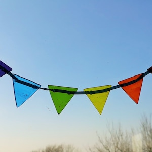 MINI Stained Glass Rainbow Bunting, Tree Bunting, Rainbow Decoration ...