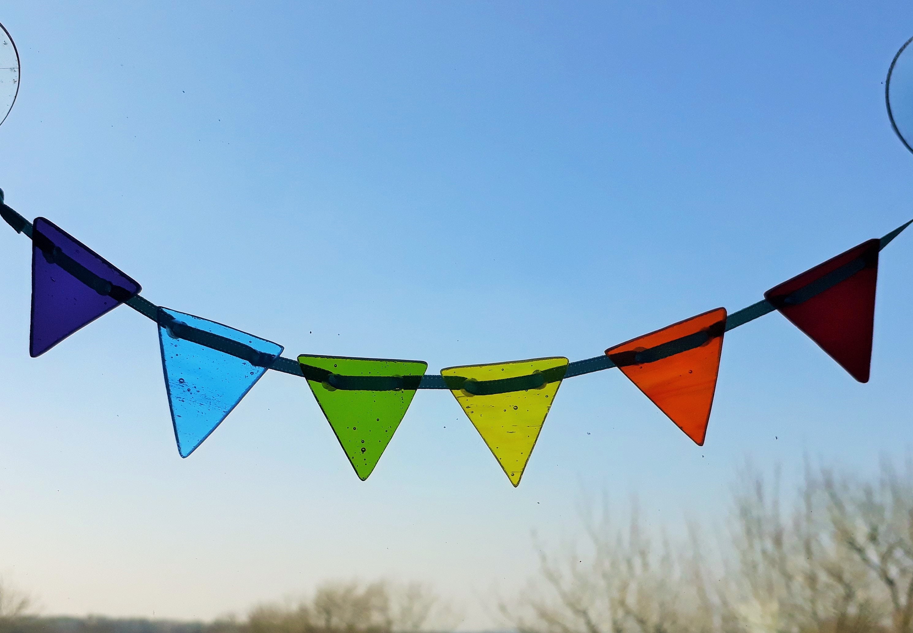MINI Stained Glass Rainbow Bunting, Tree Bunting, Rainbow Decoration ...