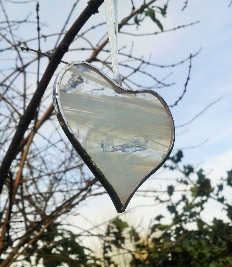 Wispy White Mini Heart Suncatcher Tree Decoration Valentines - Etsy