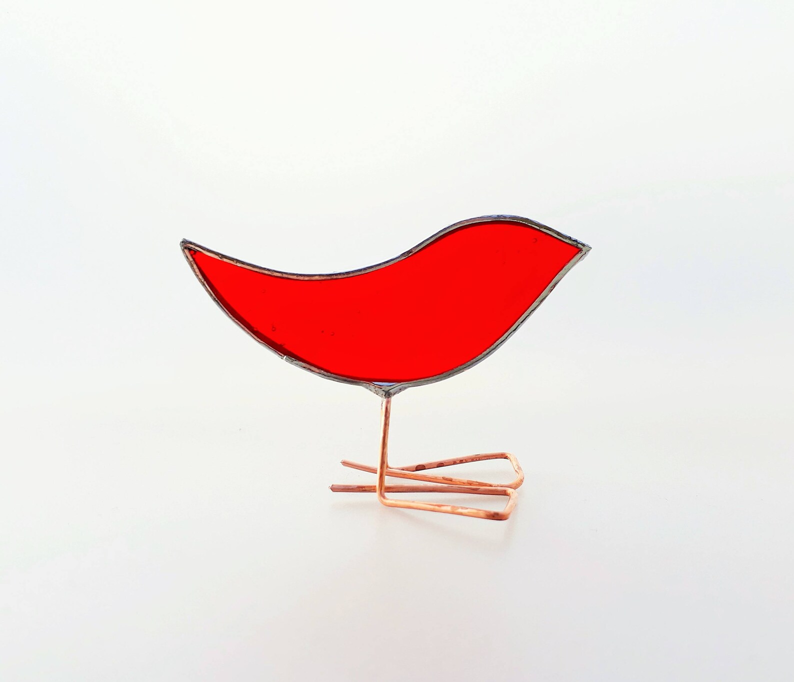 Red Stained Glass Bird Ornament Free Standing Baby Bird Bird - Etsy UK