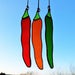 Stained Glass GREEN Chilli Pepper Suncatcher, Green Glass, Chilli Lover ...