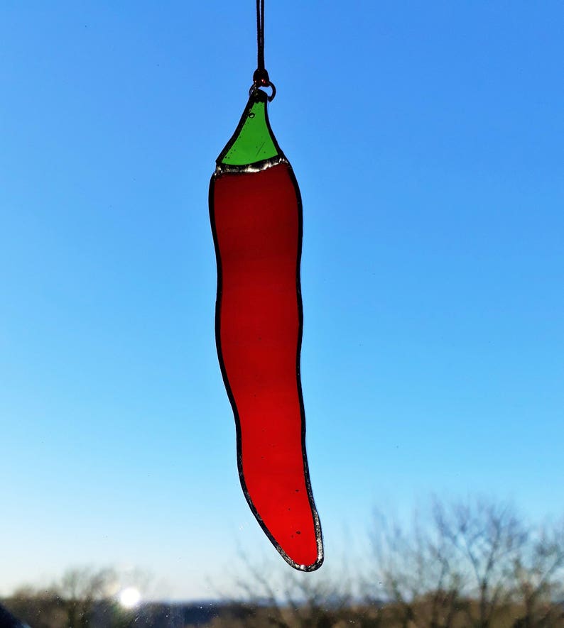 Red Chilli Pepper Suncatcher Stained Glass Chilli Glass - Etsy UK