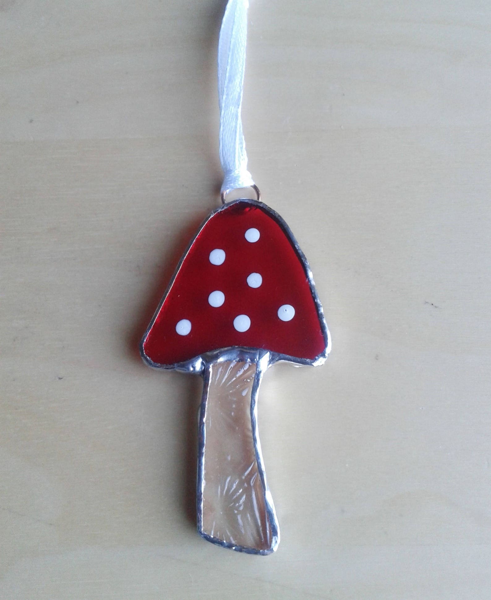 Small Stained Glass Toadstool Suncatcher Red Fly Argaric | Etsy