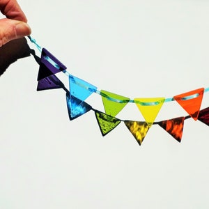 MINI Stained Glass Rainbow Bunting, Tree Bunting, Rainbow Decoration ...