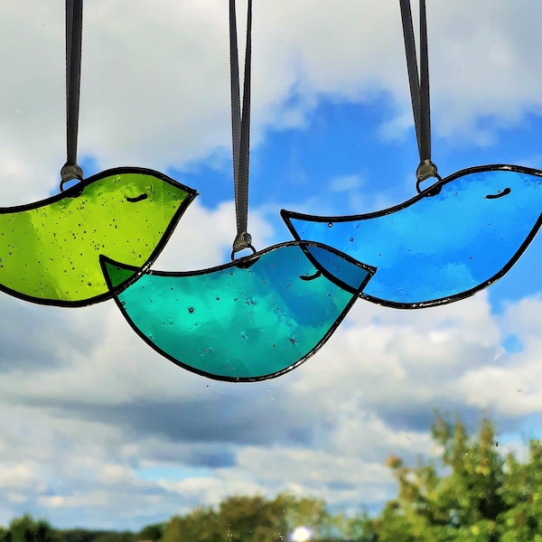 Stained Glass Birds - Etsy