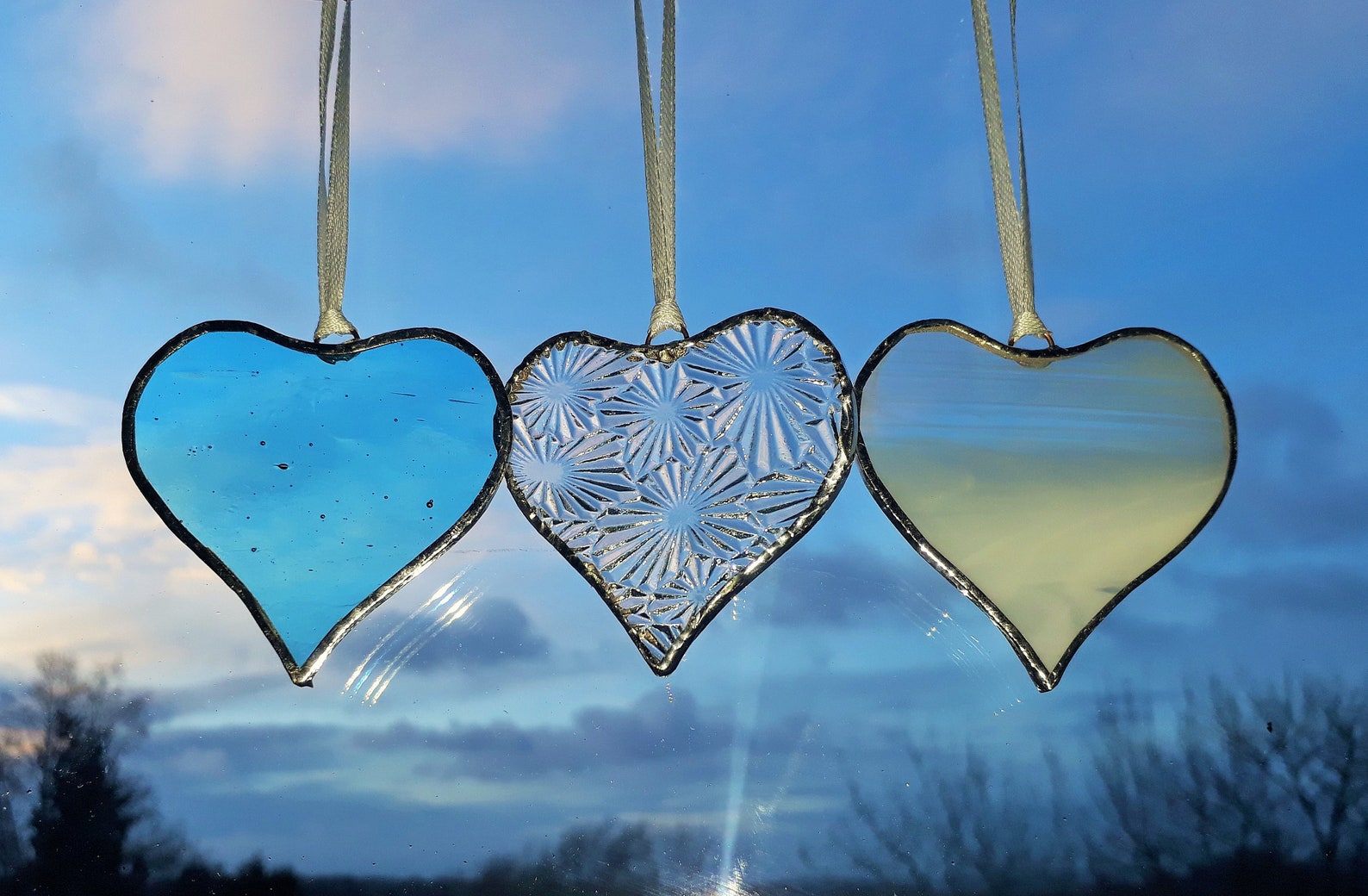 Wispy White Mini Heart Suncatcher Tree Decoration Valentines - Etsy
