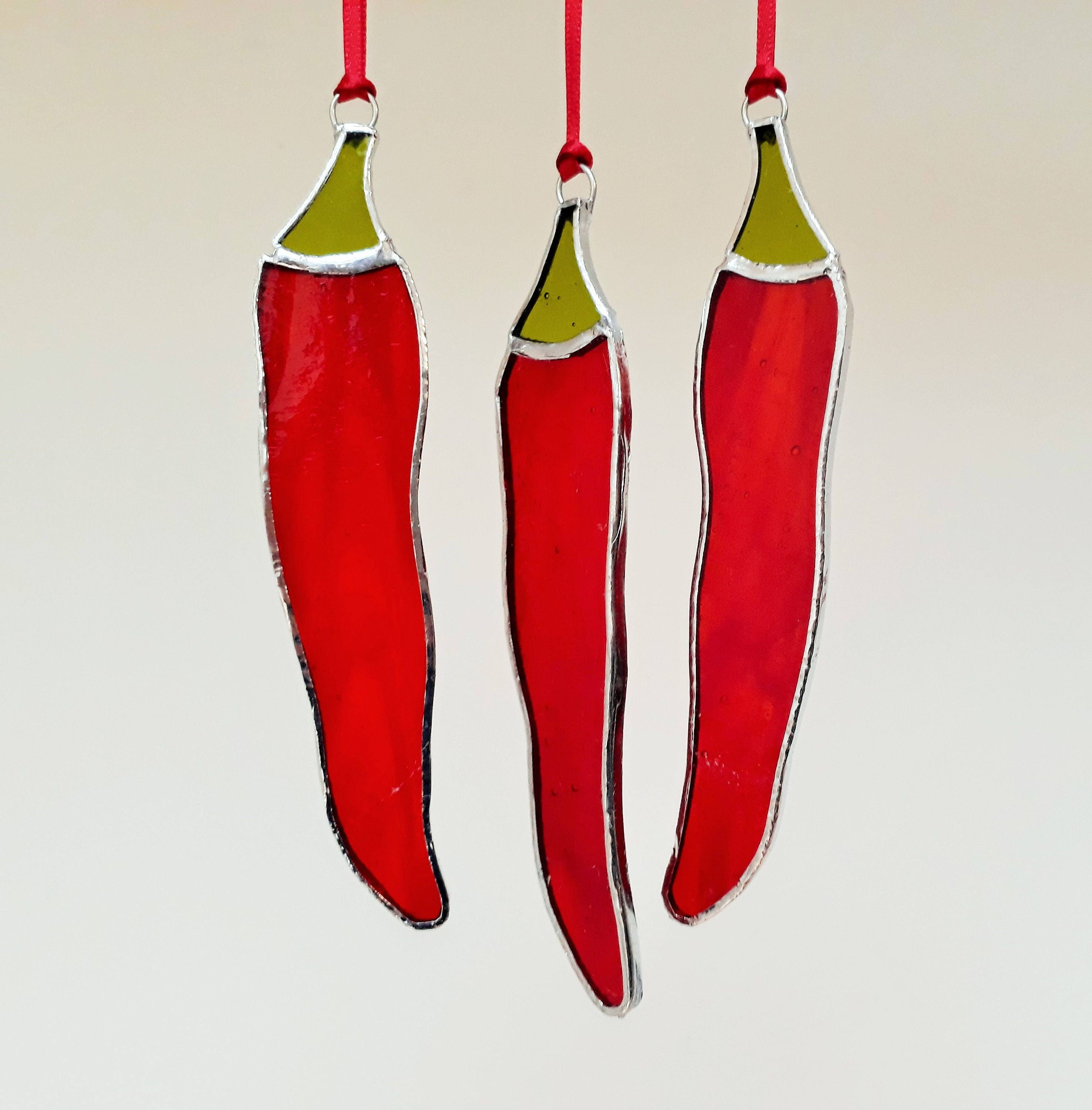 Red Chilli Pepper Suncatcher Stained Glass Chilli Glass - Etsy UK