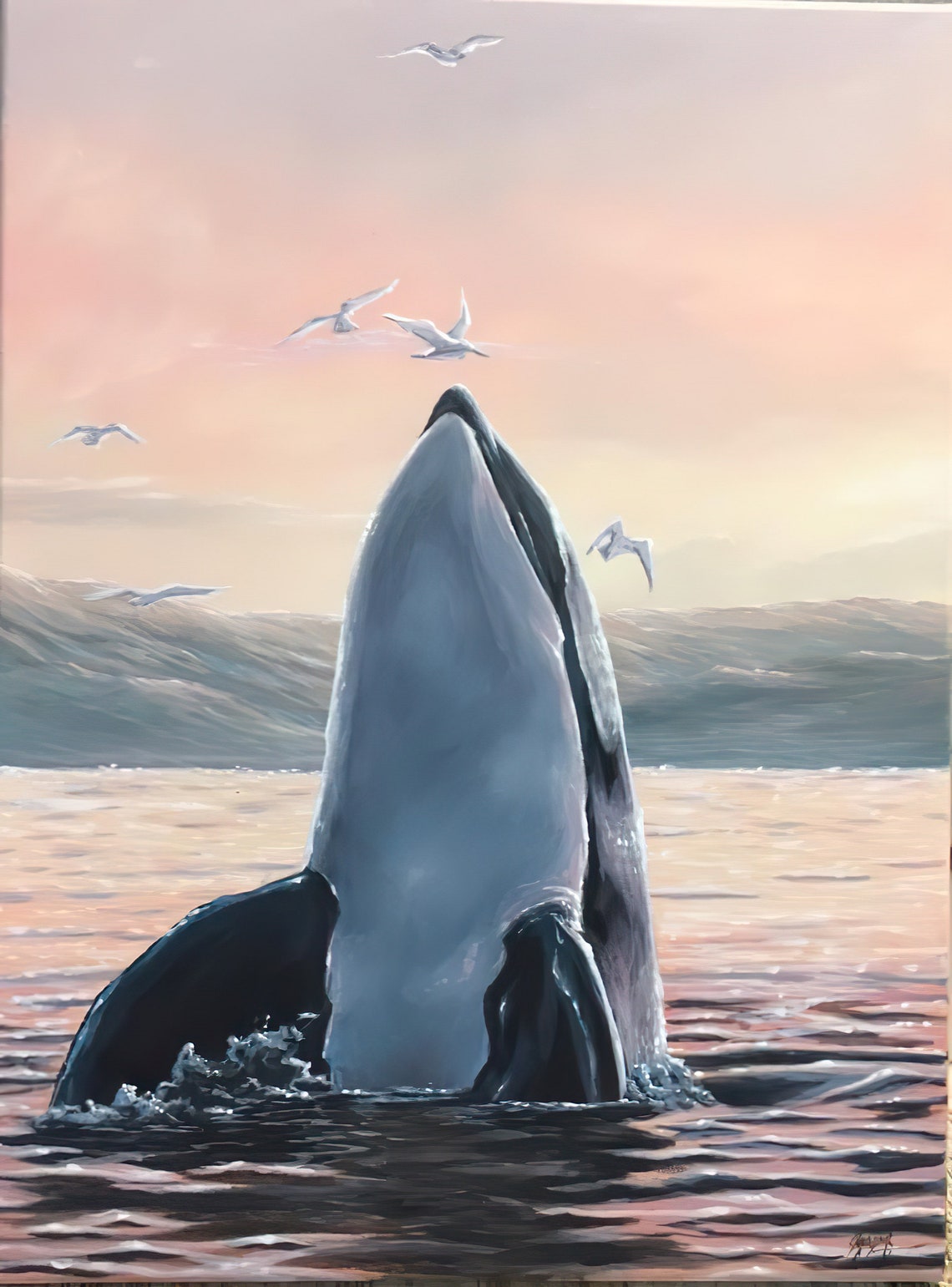 Orca, Orca Art, Orca Painting, Orca Acrylic Painting, Orca Decor, Beach ...
