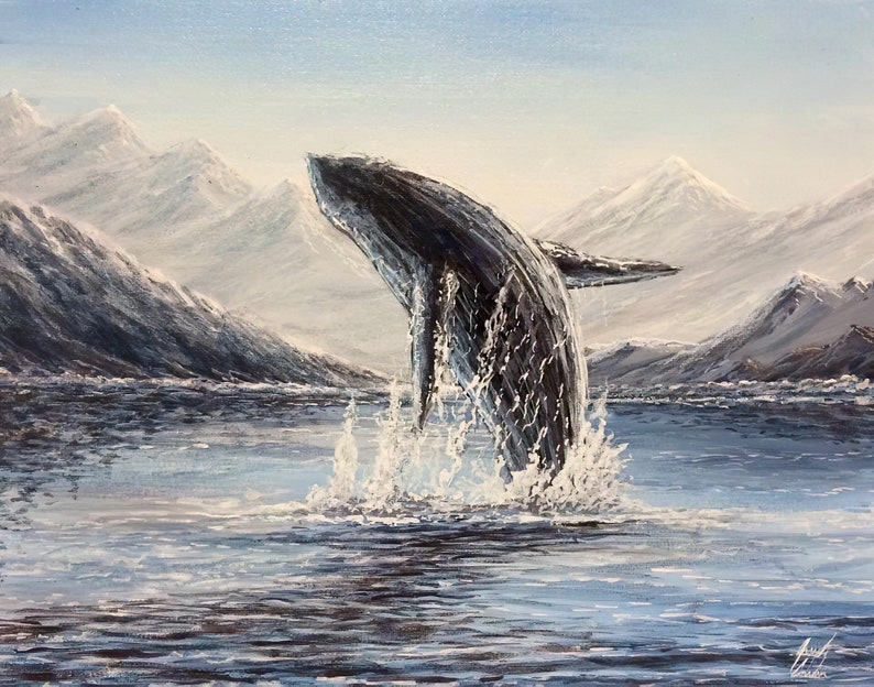Whale Humpback Whale Grey Whale Whale Art Whale Painting - Etsy