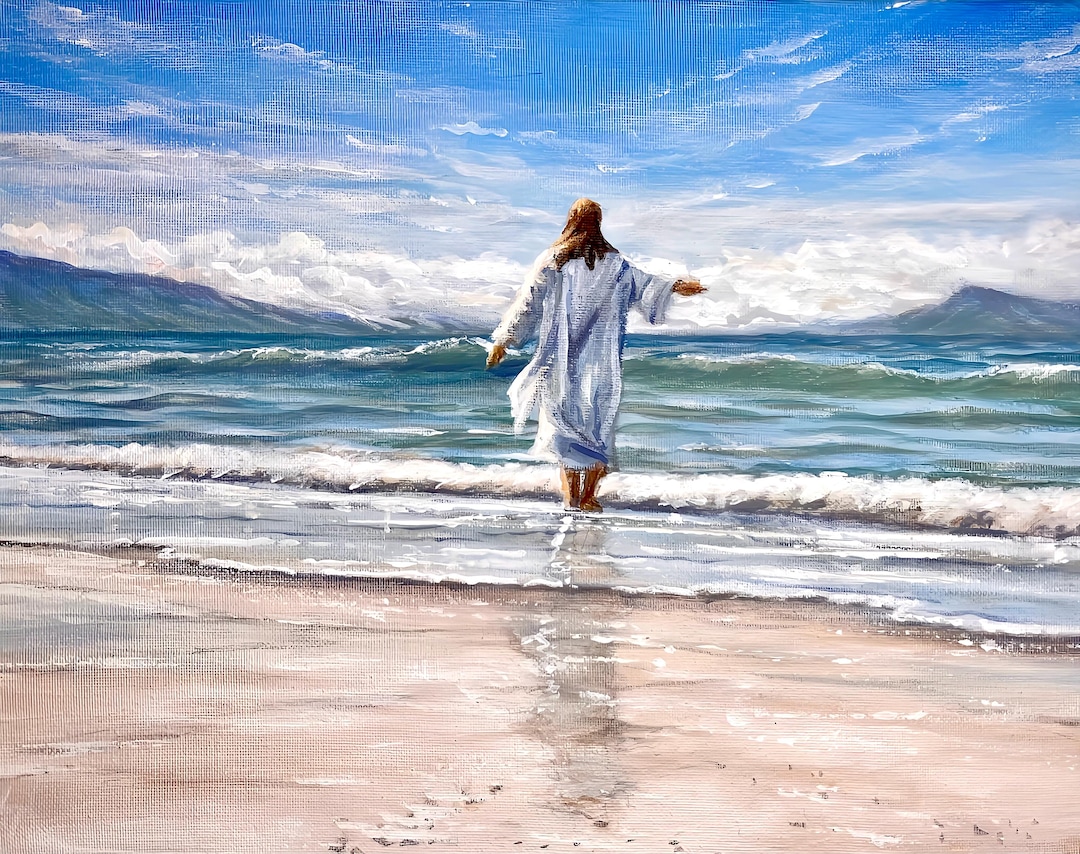 Divine Serenity: Jesus Calming the Seas - Original 11 X 14 Acrylic ...