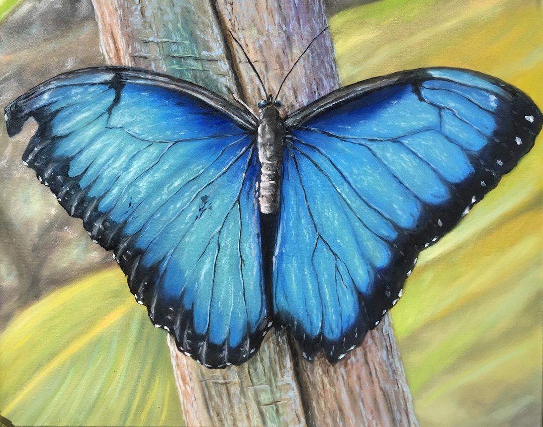 Butterfly Art, Butterfly, Blue Butterfly Painting, Wall Decor, Art ...