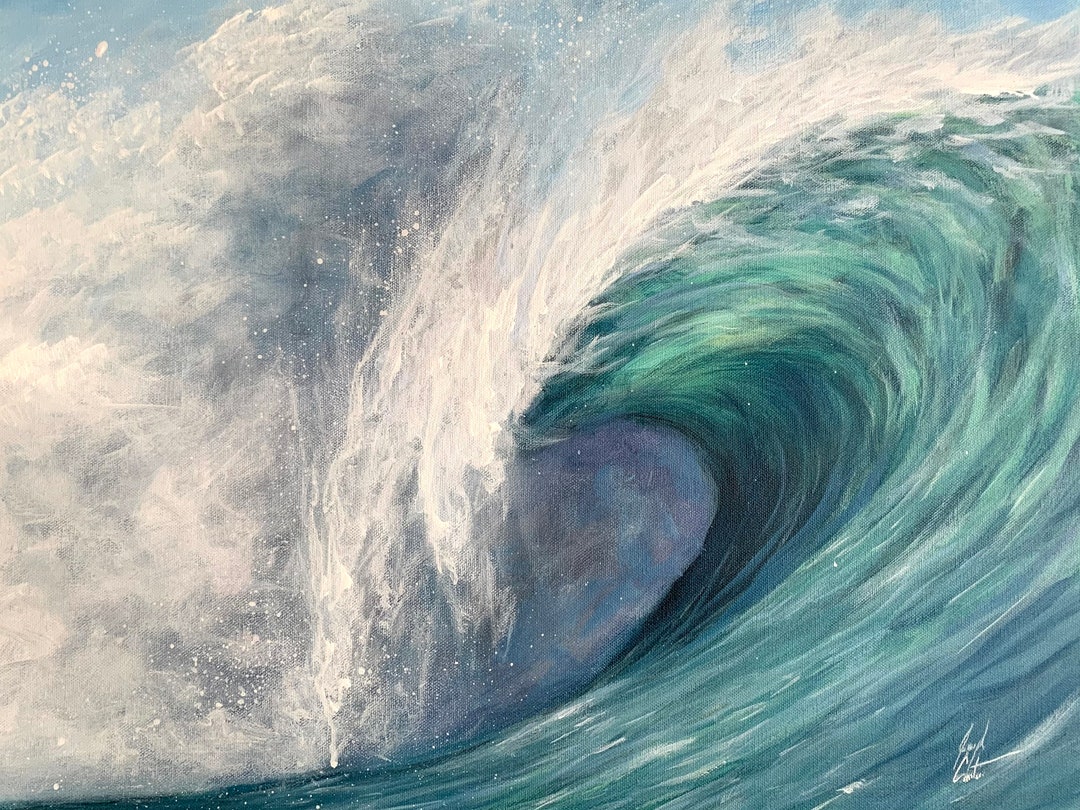 Beach Art, Wall Decor, Beach Decor, Beach Sunset, Waves, Sunset Art ...