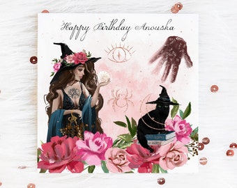 Witch birthday greetings card | Etsy