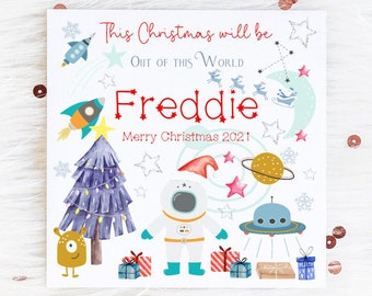 Space Christmas Card - Etsy