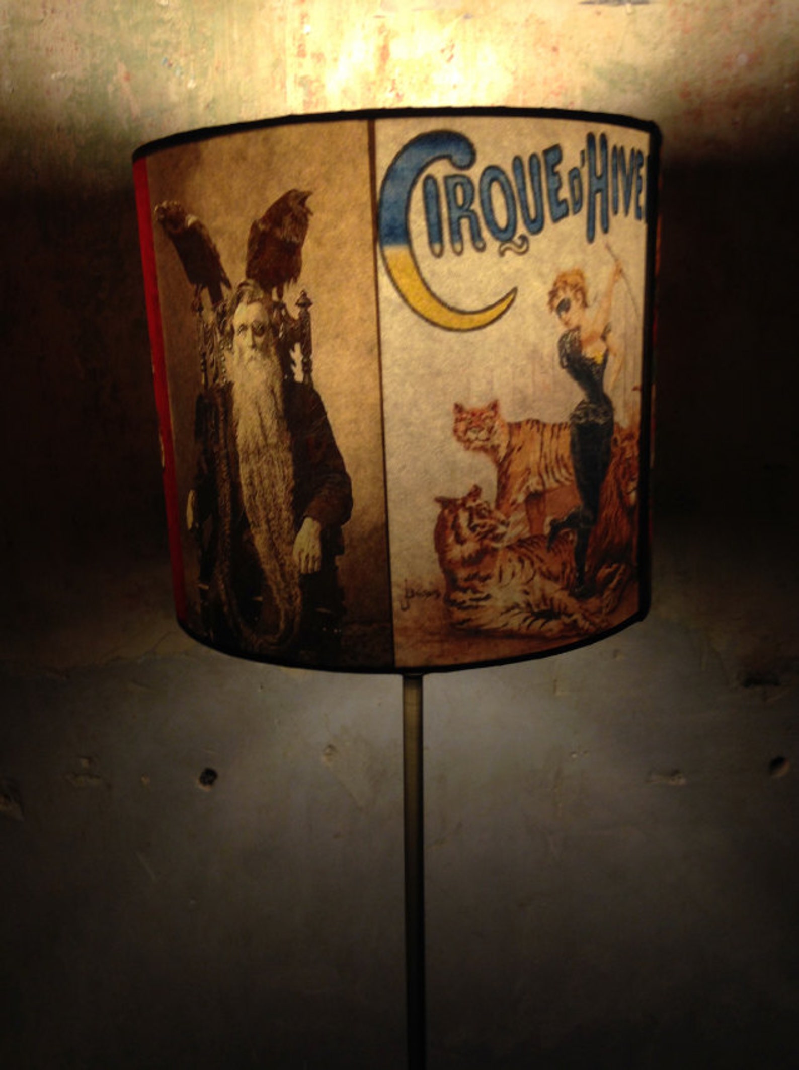 Vintage Side Show Freak Show Circus Inspired Lampshade 'CIRCUSSTRANGE ...
