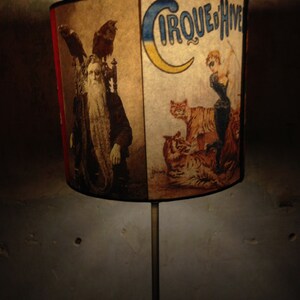 Vintage Side Show Freak Show Circus Inspired Lampshade 'CIRCUSSTRANGE ...