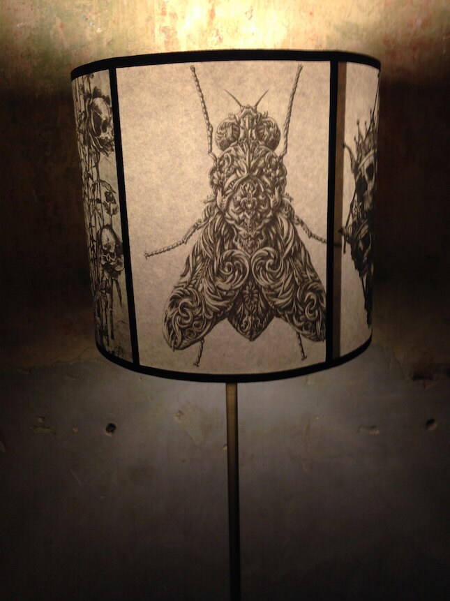 Vintage Gothic Steampunk Insect Human Anatomy Sketch Inspired Lamp ...