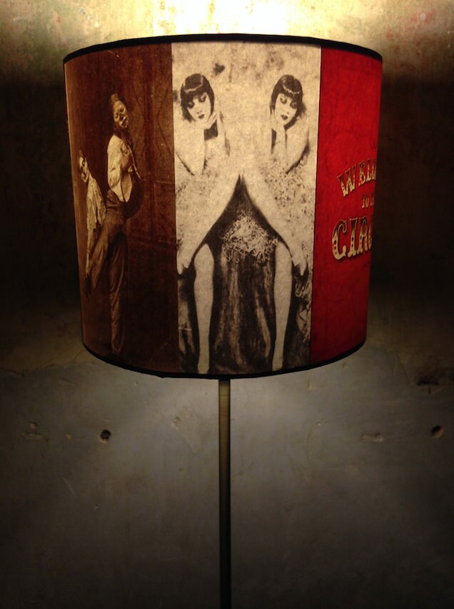 Vintage Side Show Freak Show Circus Inspired Lampshade 'CIRCUSSTRANGE ...