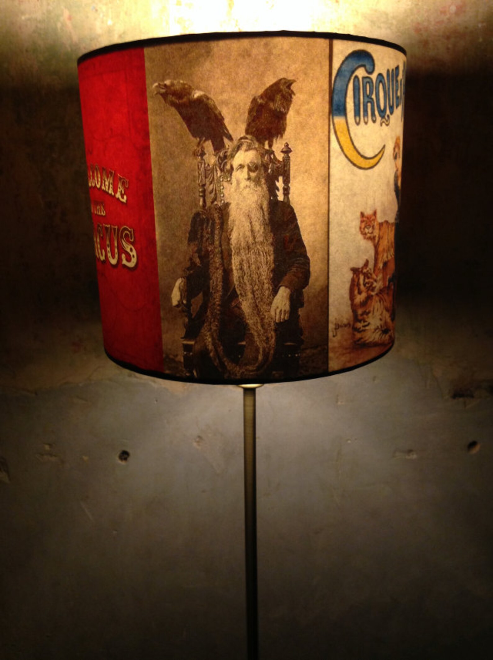 Vintage Side Show Freak Show Circus Inspired Lampshade 'CIRCUSSTRANGE ...
