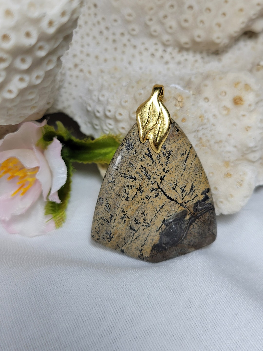 Chohua Jasper Pendant Teardrop. 2 Inch, AKA Chinese Painting Jasper ...