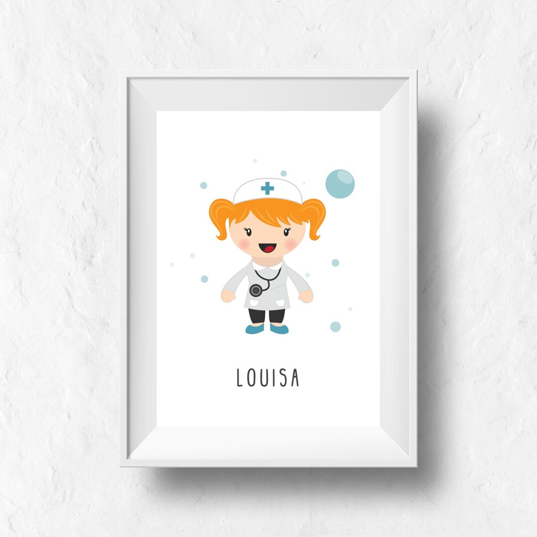 Doctor Nursery Print, Custom Baby Name Print, Name Print, Doctor ...