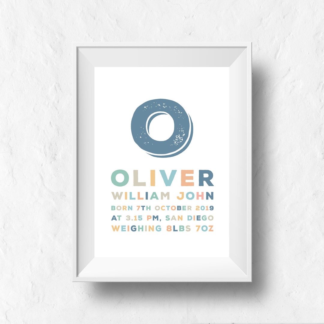 Custom Baby Name Birth Stats Print: Nursery Keepsake (digital Download ...