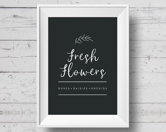Vintage Rustic Florist Fresh Flowers DIY Sign Wreath Accent Farmhouse ...