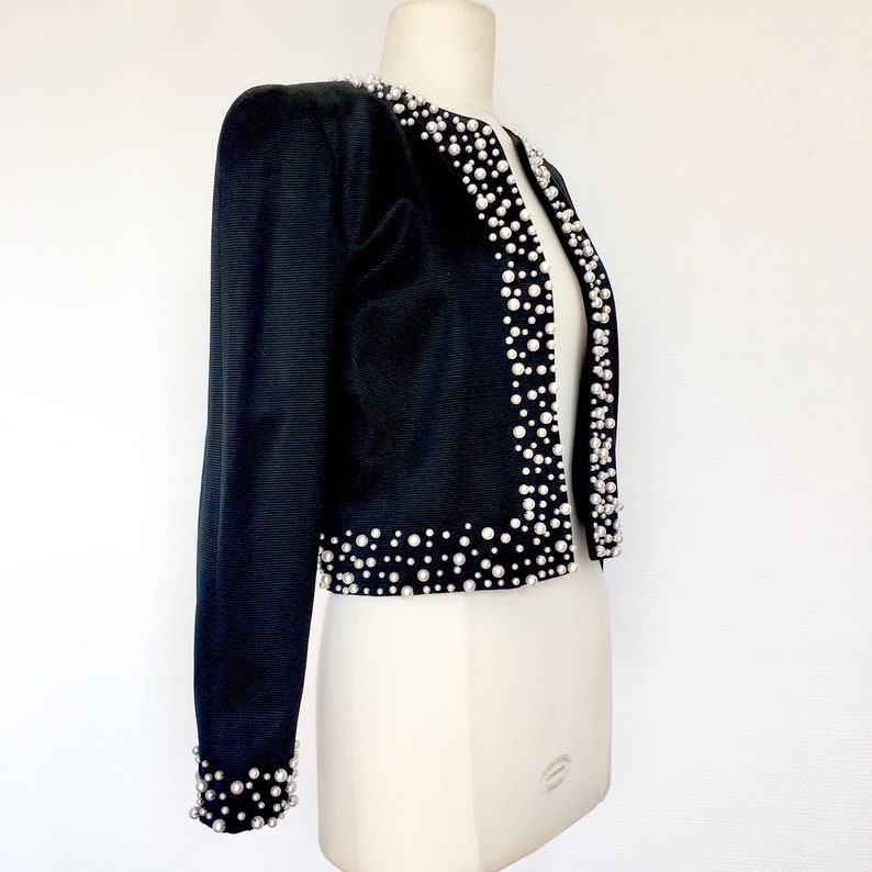Vintage Evening Jacket With Pearls - Etsy