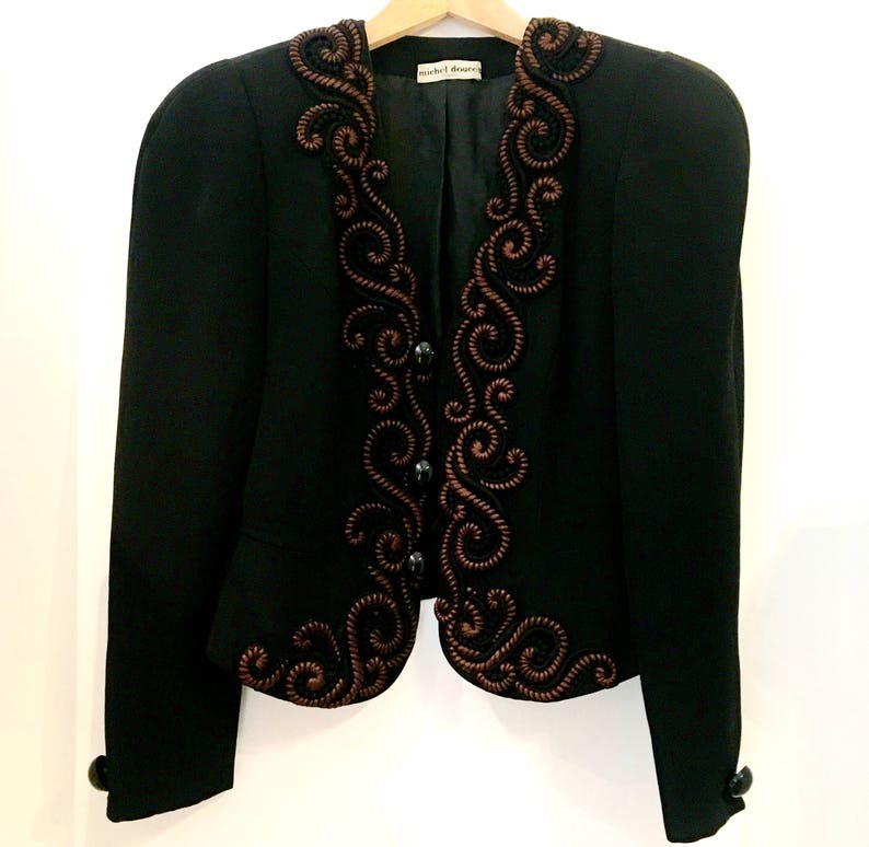 Embroidered Black Evening Jacket - Etsy