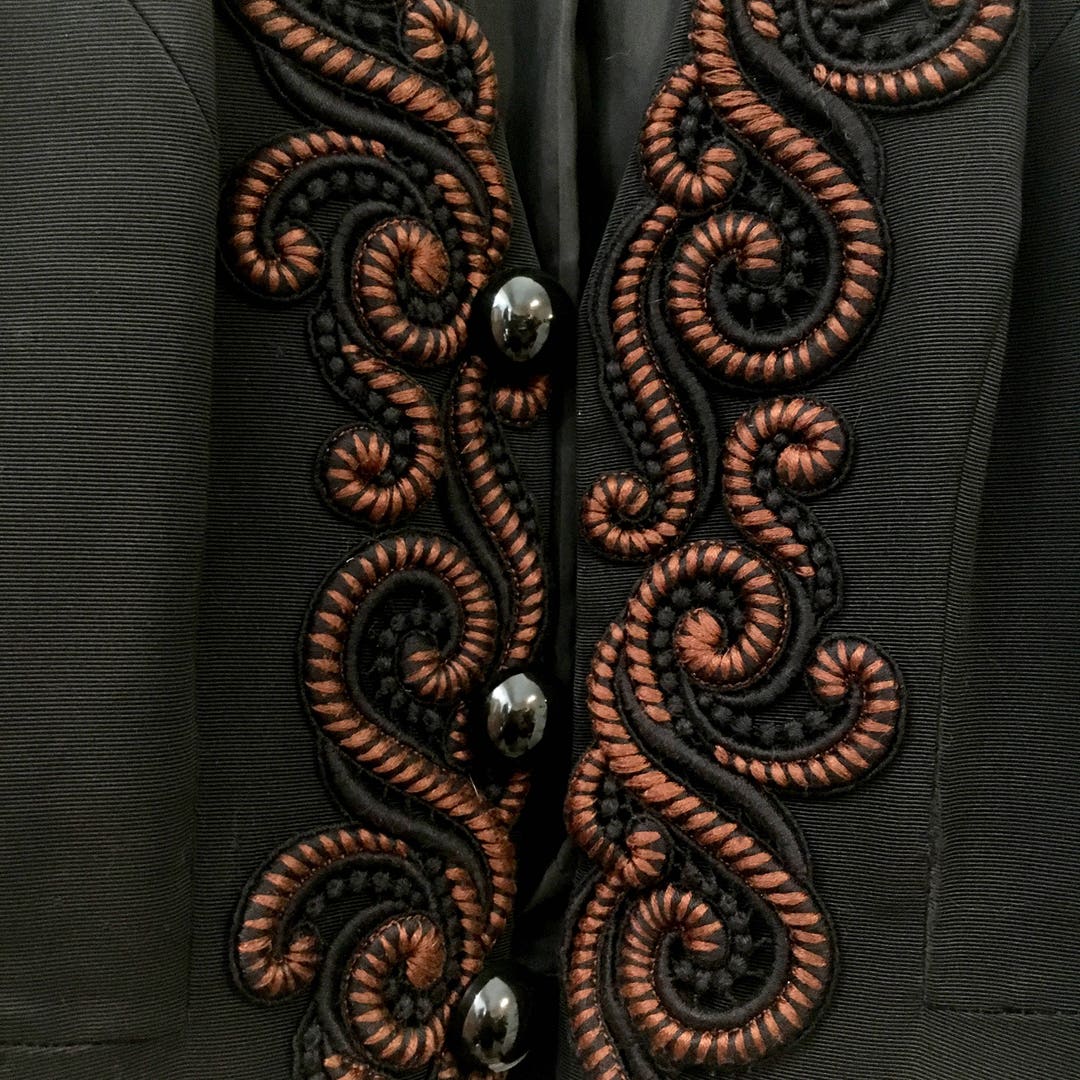 Embroidered Black Evening Jacket - Etsy