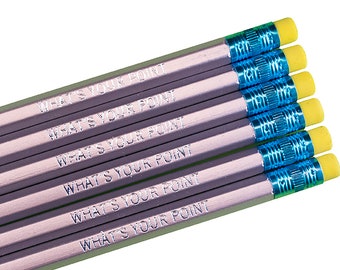 Funny Pencils, Set of 6 Pencils, Imprinted Pencils, Pencils With Quotes ...