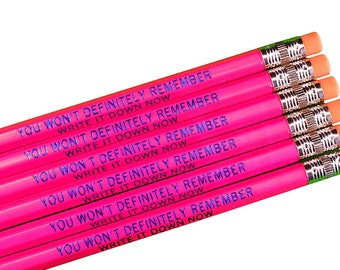 Funny Pencils, Set of 6 Pencils, Imprinted Pencils, Pencils With Quotes ...