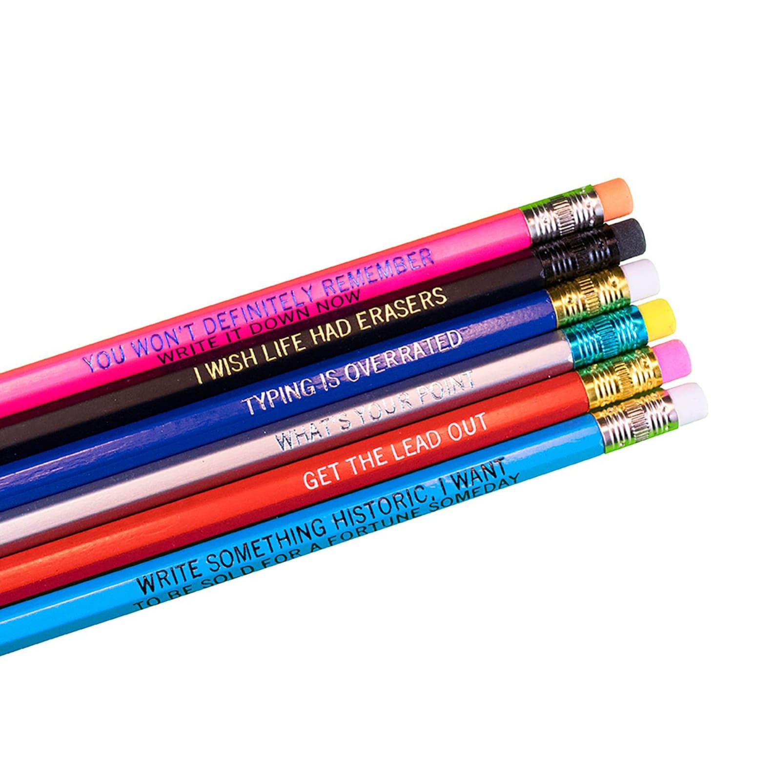 Lápices divertidos, Juego de 6 lápices, Lápices impresos, Lápices con ...