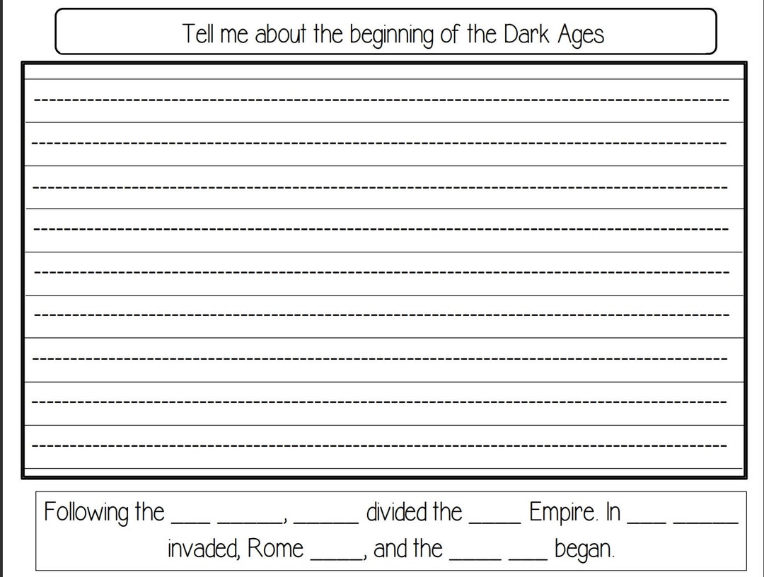 Claritas Homeschool Memory Work History Writing Sheets Cycle 2 - Etsy